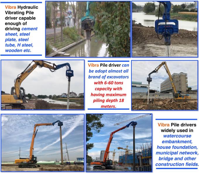 Durable Vibratory Hammer Pile Driver , Hydraulic Vibro Machine For ...