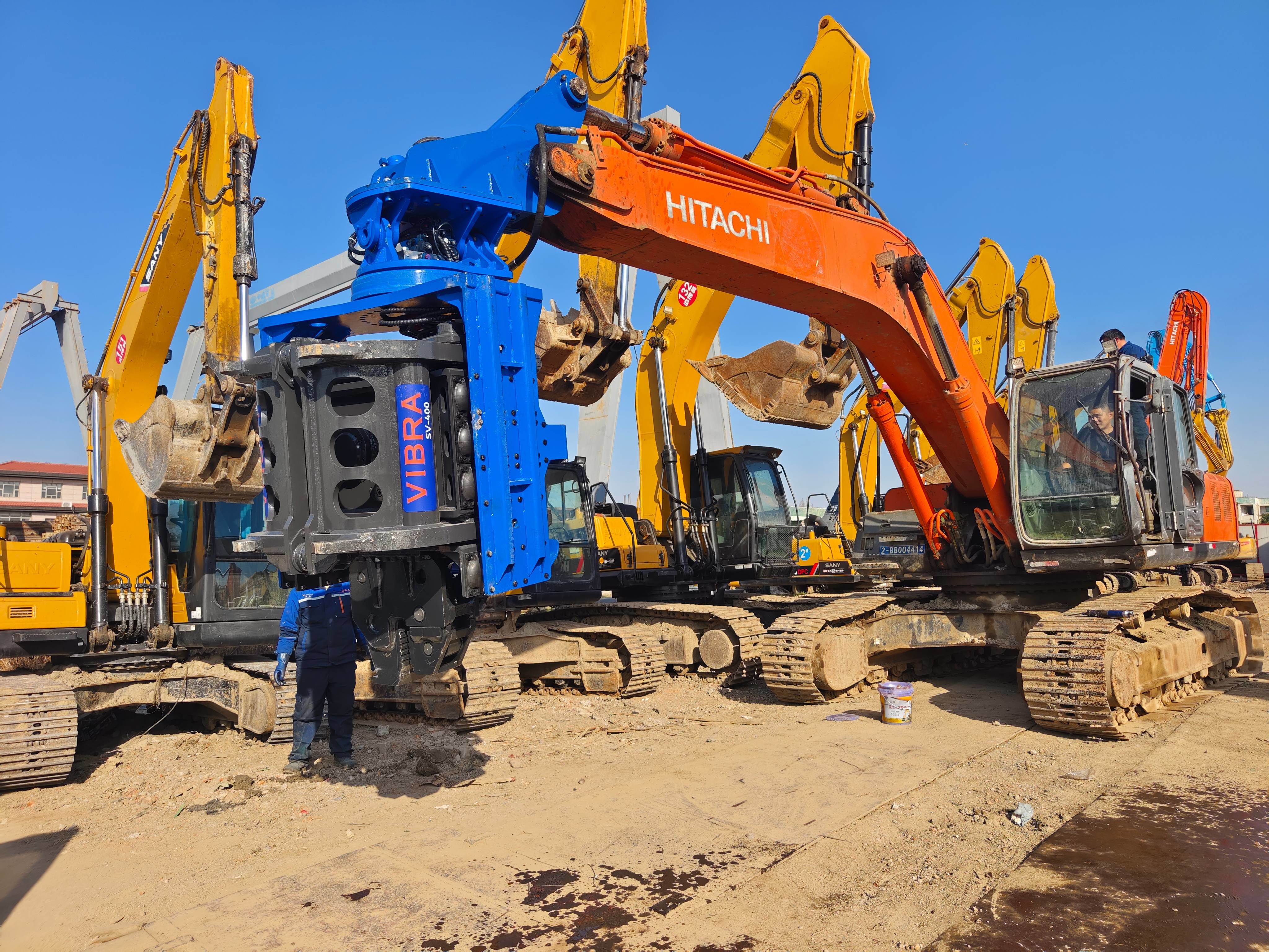 10 M/min Pile Lifting Speed Side Grip Pile Driver with Speed ...