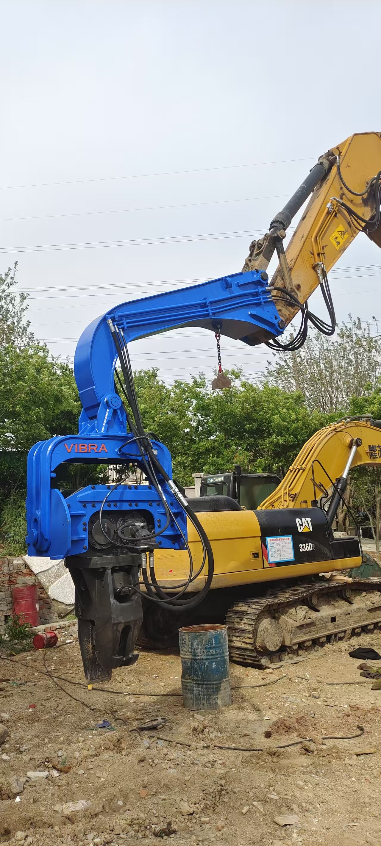 750kg Arm Excavator Mounted Pile Driver for 18m Max Pile Length Piling ...