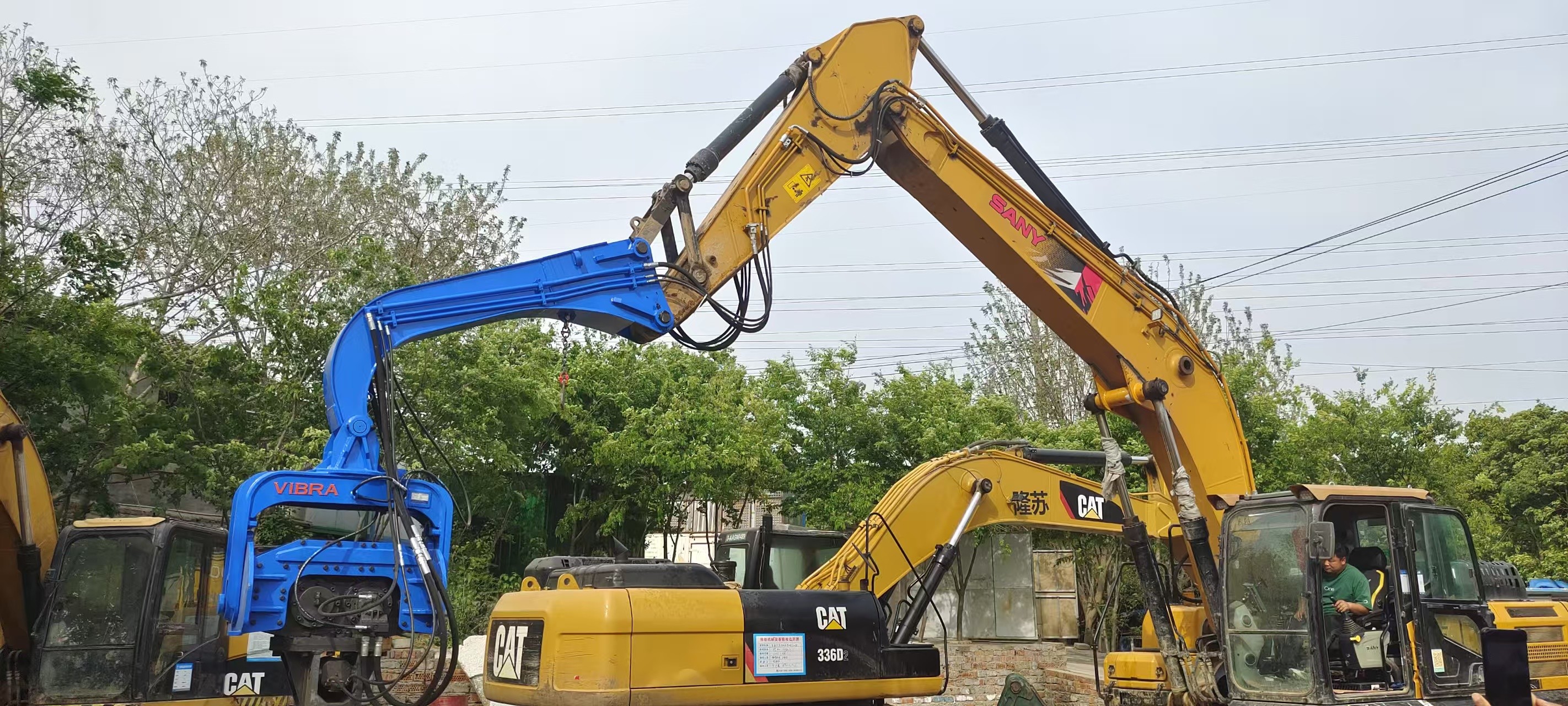 750kg Arm Excavator Mounted Pile Driver for 18m Max Pile Length Piling ...