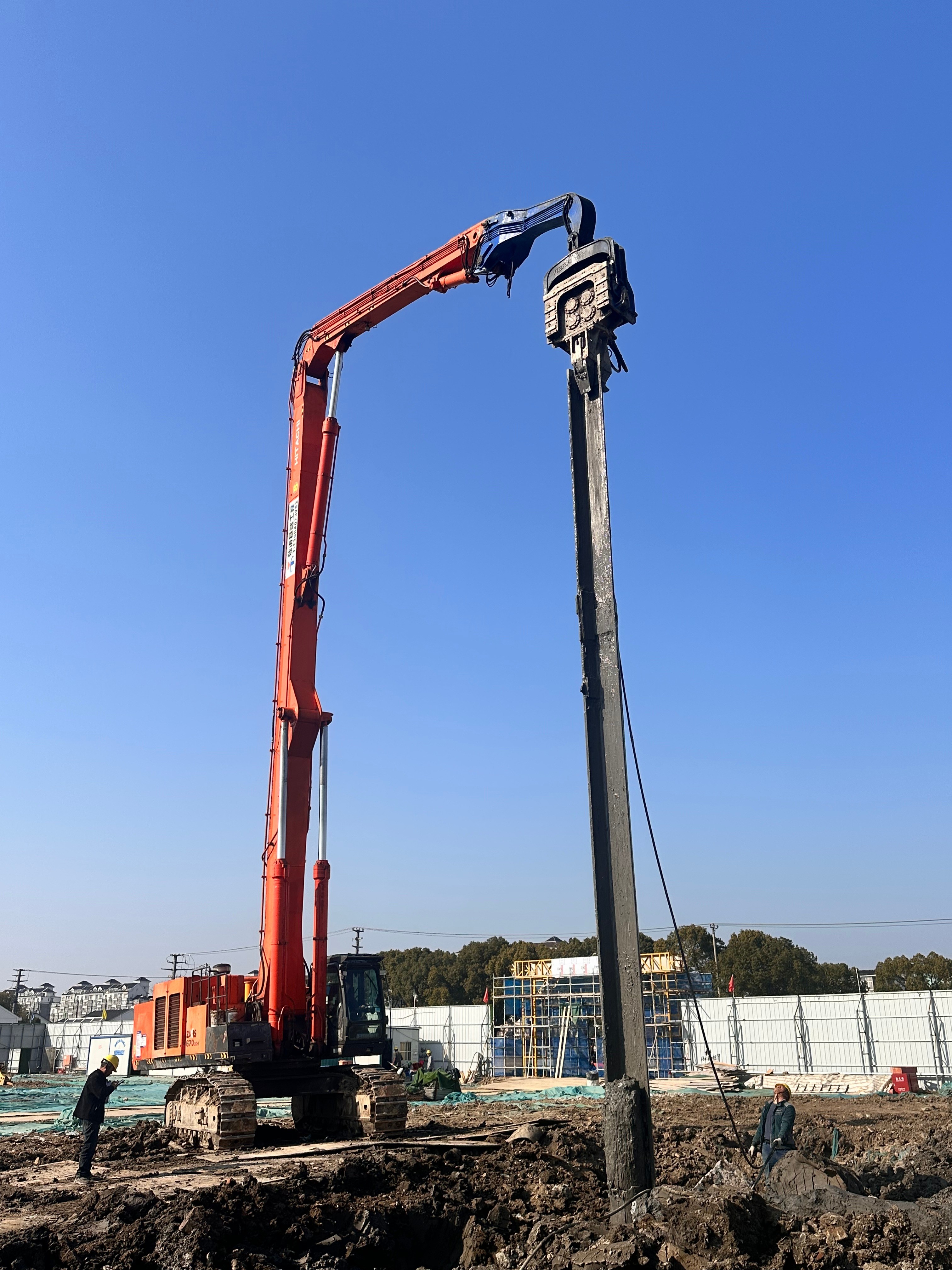 Excavator Mounted Pile Driver Hydraulic Power Source Excavator Final ...