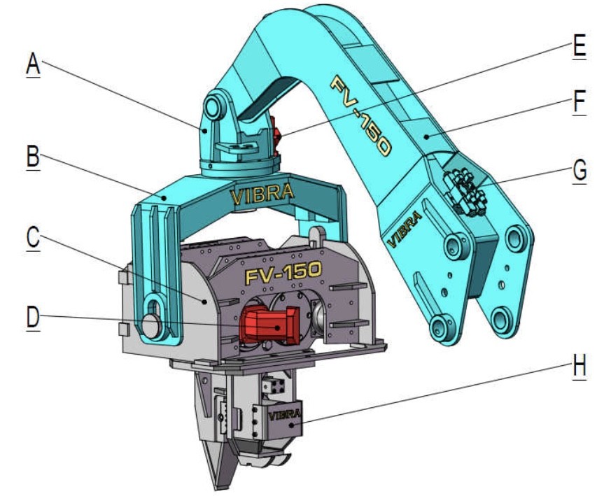 2500rpm Mini Excavator Pile Driver , Vibratory Pile Driver For Excavator