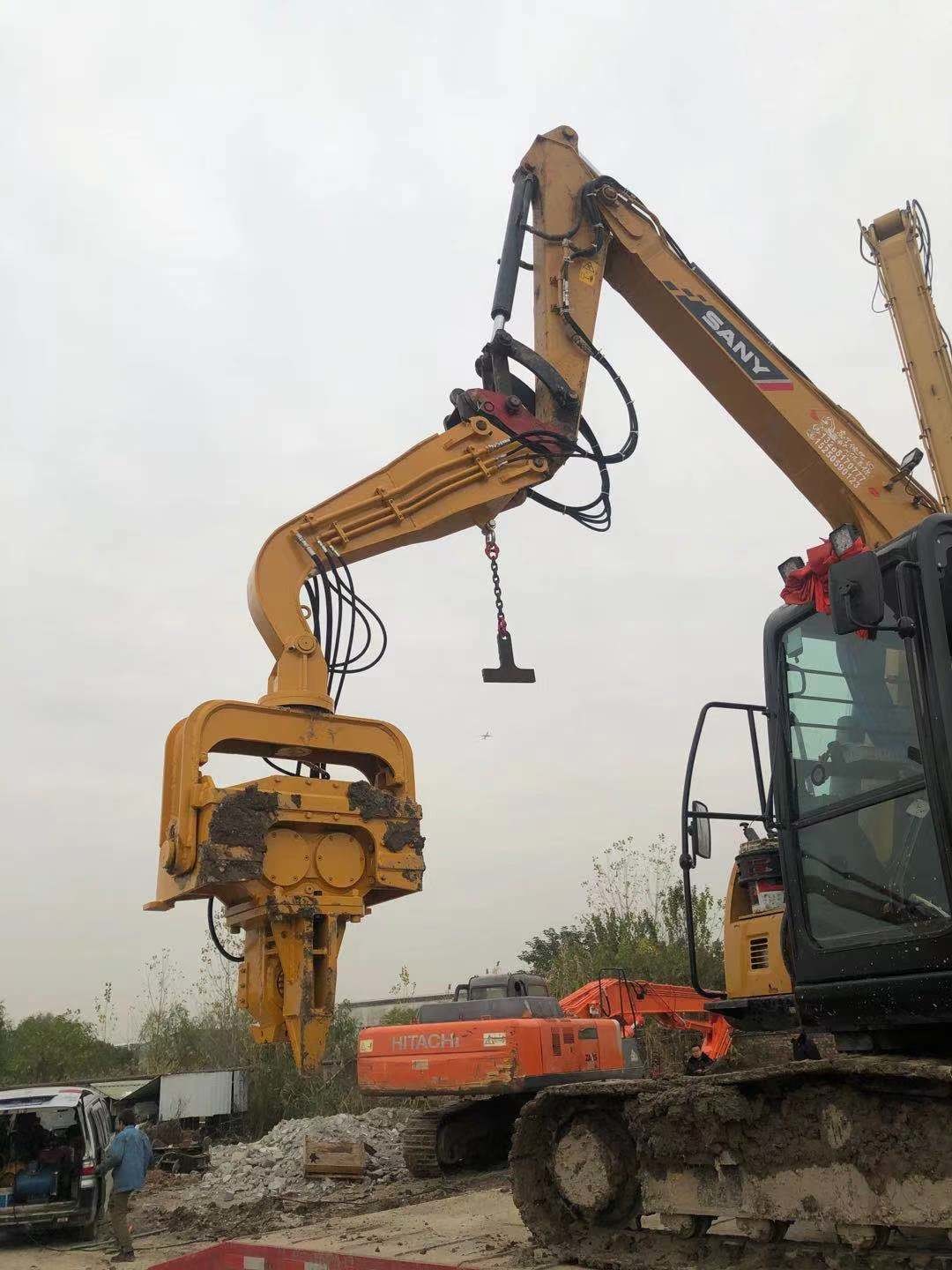 Vibratory 435Kn Force Excavator Mounted Pile Driver For All Forms Piling